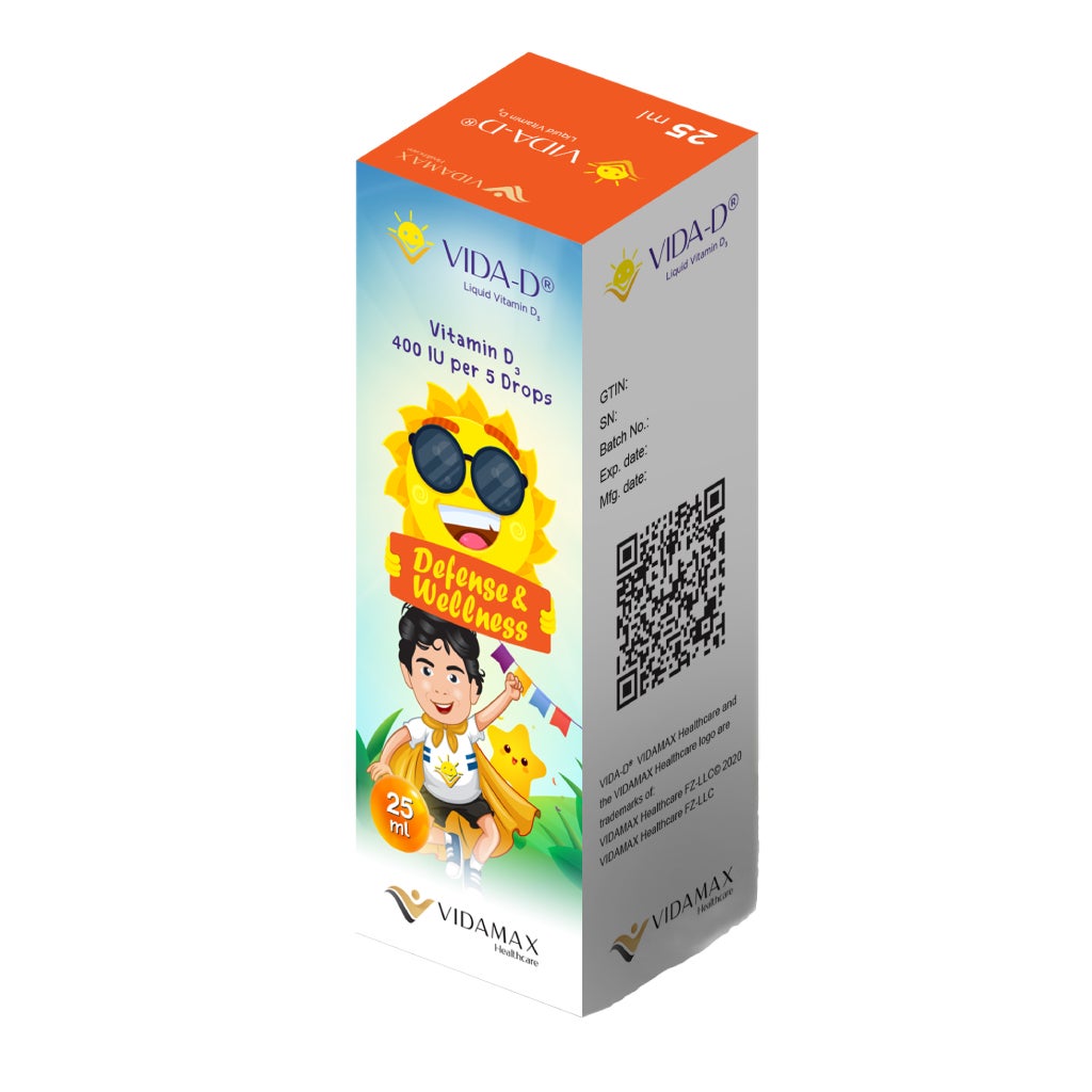 Vidamax Vida-D Vitamin D3 400IU Oral Drops 25ml - myAster