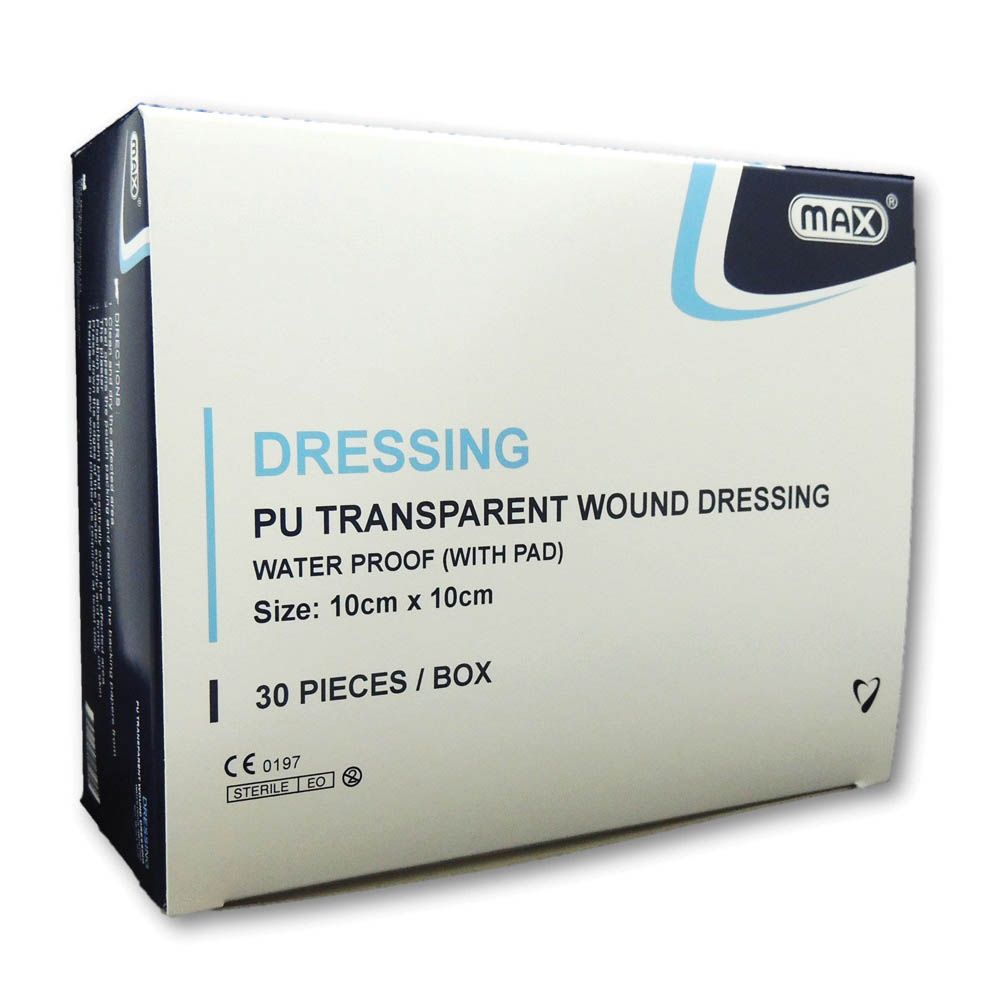Max Transparent Wound Dressing 10 x 10cm, Pack of 30's - myAster