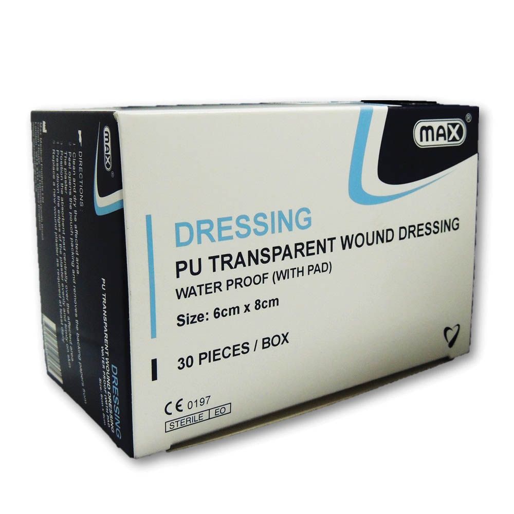 Max Transparent Wound Dressing 6 x 8cm, Pack of 30's - myAster