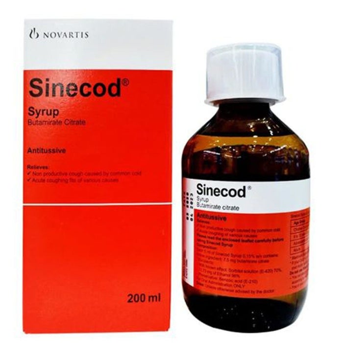 Buy Sinecod Cough Syrup 200ml Dry Cough | myAster