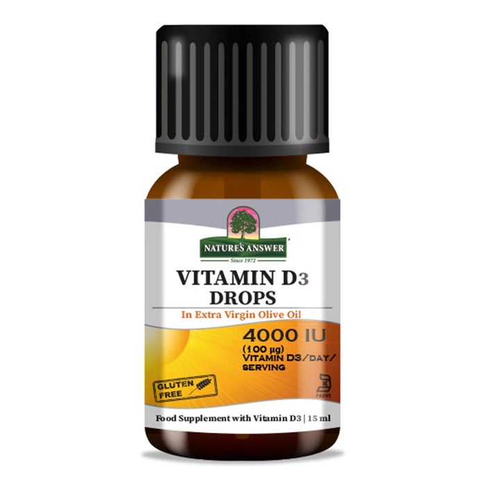 Nature's Answer Vitamin D3 4000IU Drops For Bone & Muscle Health, 15ml ...