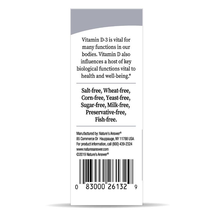 Nature's Answer Vitamin D3 4000IU Drops For Bone & Muscle Health, 15ml ...