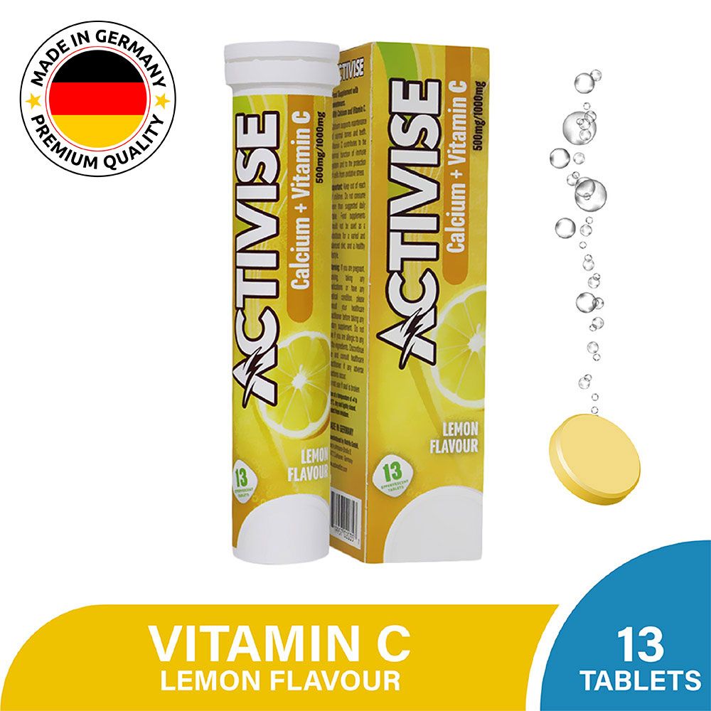 Activise Calcium + Vitamin C Lemon Flavor Effervescent Tablets For Bone ...