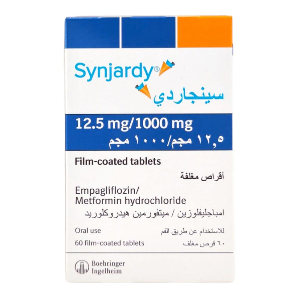 Synjardy 12.5mg/1000mg Film Coated Tablets, Pack of 60’s - myAster