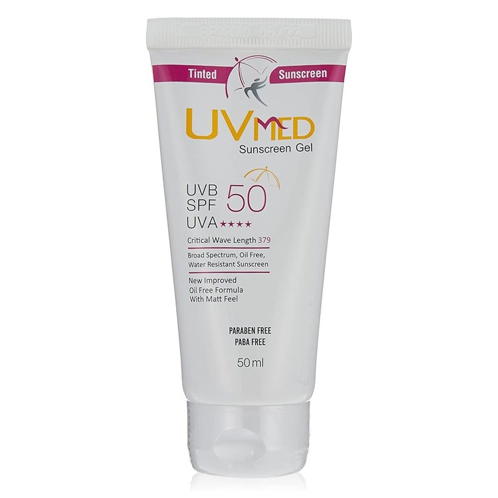 UV Med SPF50 Broad Spectrum Tinted Sunscreen Gel For Oily & Acne Prone ...