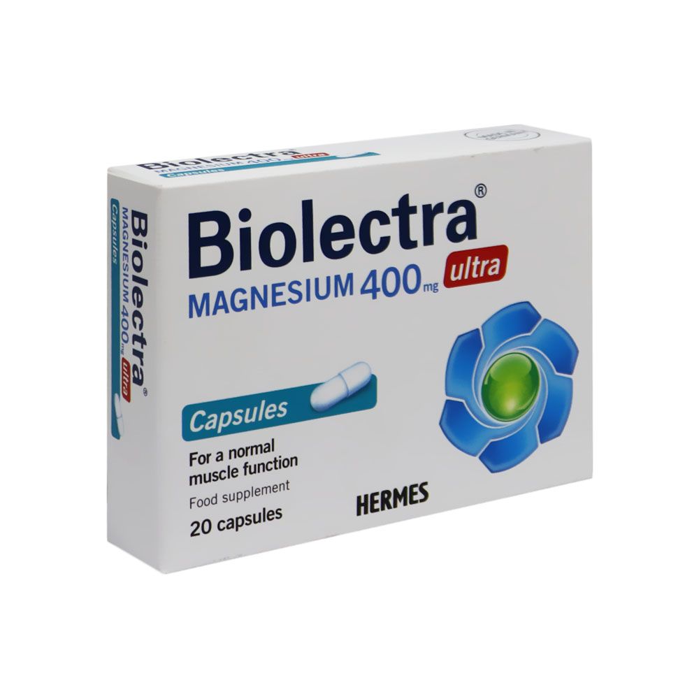 Hermes Bioelectra Ultra Magnesium 400mg Capsules, Pack of 20's - myAster