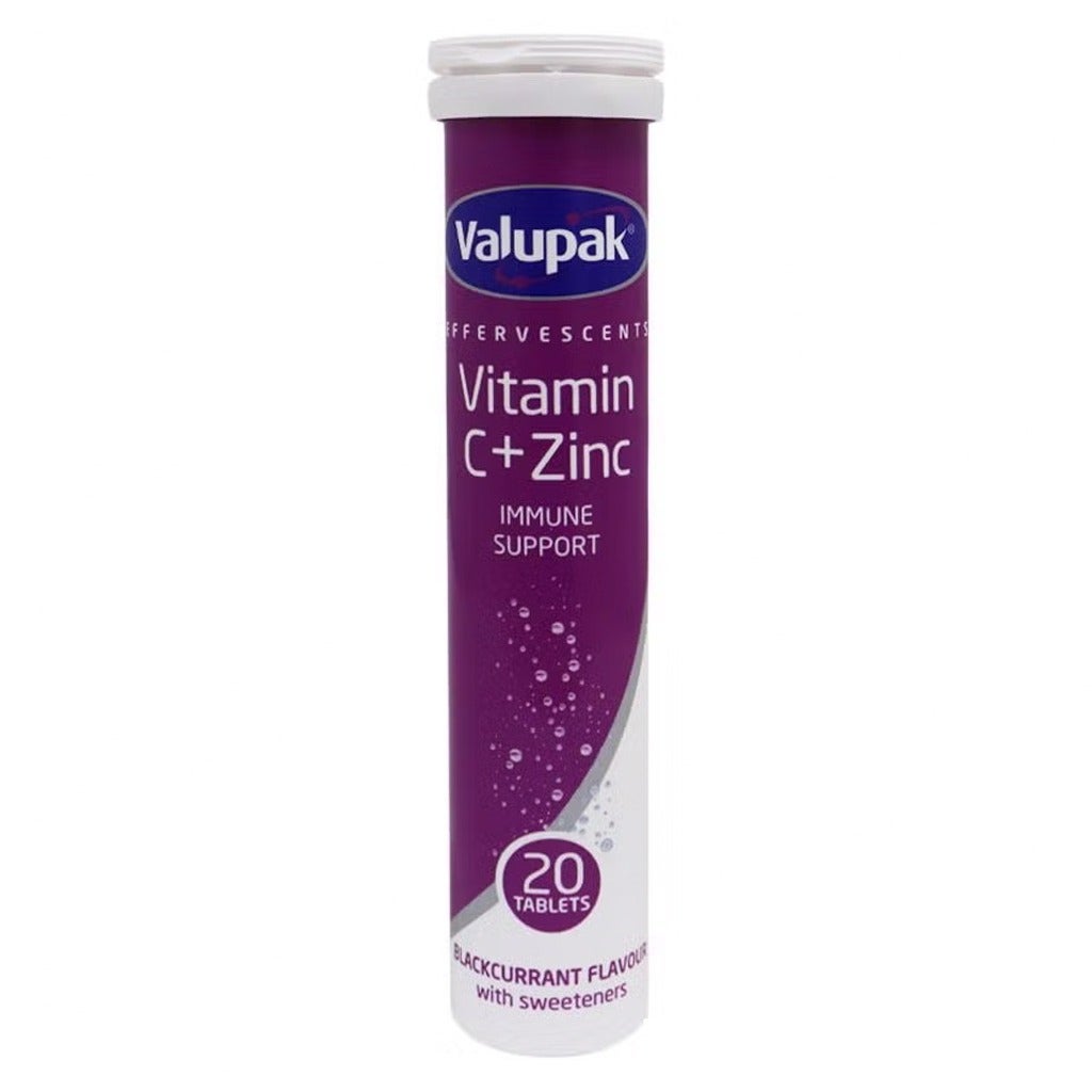 Valupak Vitamin C + Zinc Effervescent Tablets, Pack of 20's - myAster