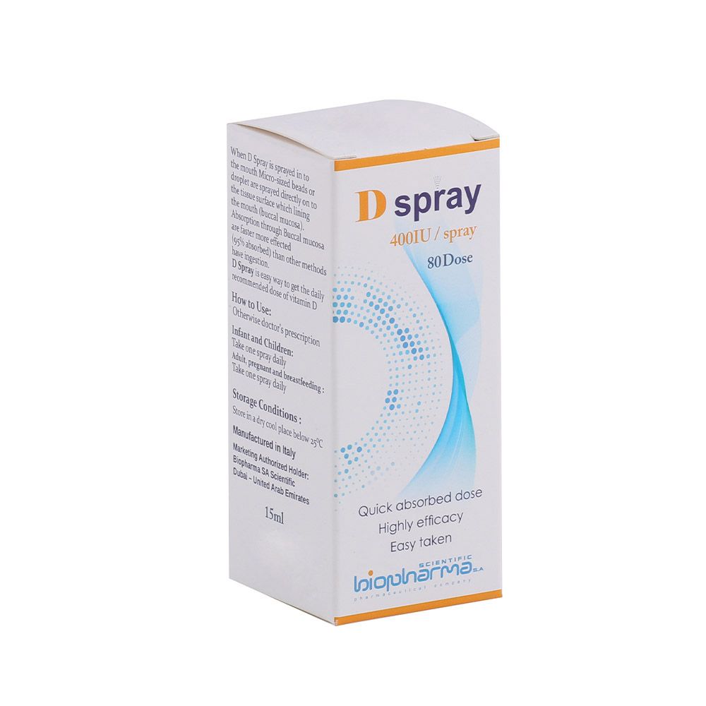 Biopharma D Spray 400IU Solution 15ml - myAster