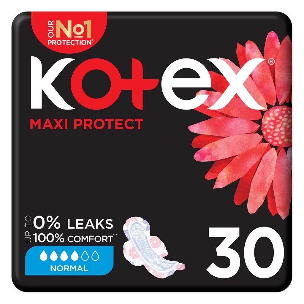 Kotex Maxi Protect Thick Pads With Wings, Normal Size, Pack of 30's ...