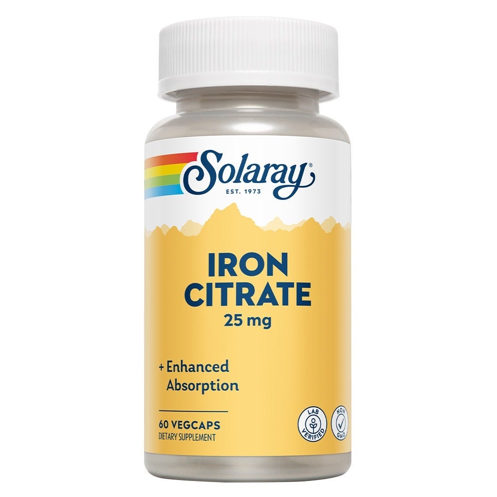 Solaray Iron Citrate 25mg - 60 Capsules - myAster