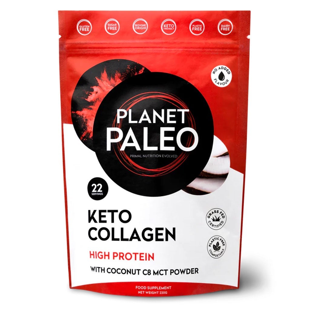 Planet Paleo High Protein Keto Collagen with Coconut C8 MCT Powder 220g ...