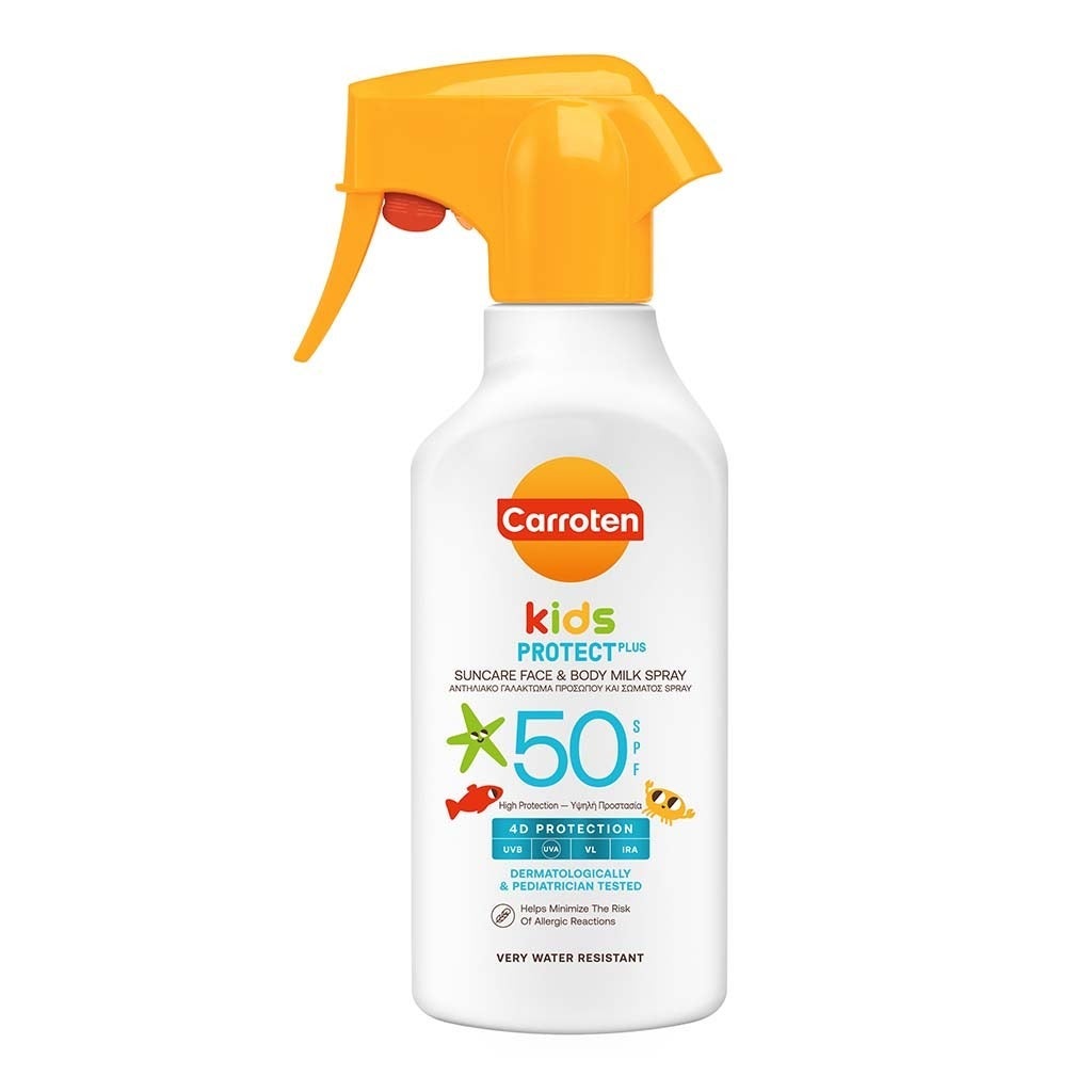 Carroten Kids Protect Suncare SPF50 Face & Body Milk Sunscreen Spray ...