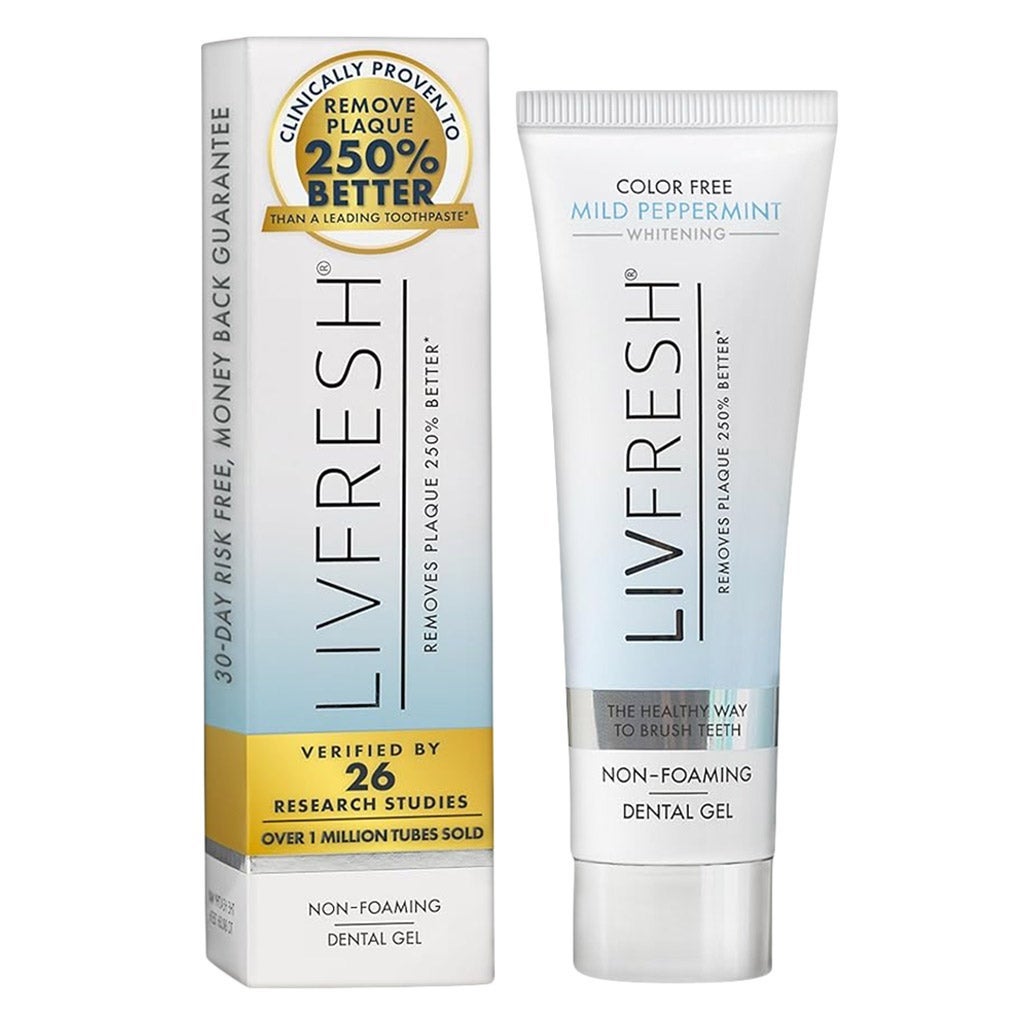 Livfresh Mild Peppermint Whitening Non-Foaming Gel Toothpaste 50g - myAster