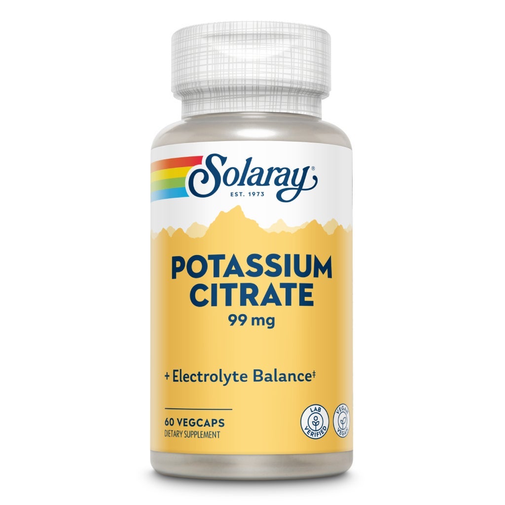 Solaray Potassium Citrate 99mg Veg Capsules For Electrolyte Balance ...