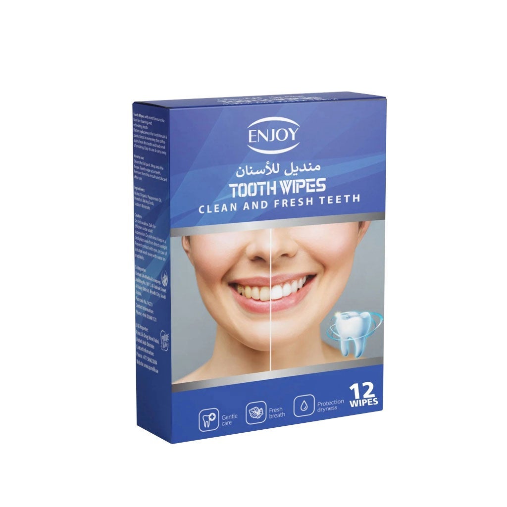 Enjoy Tooth Wipes For Clean & Fresh Teeth, Pack of 12's - myAster